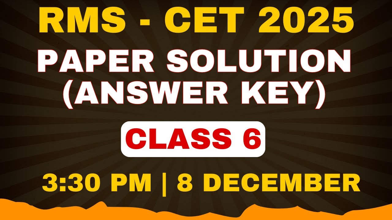 RMS 2025 | Paper Solution | Class 6 | Rashtriya Military School - YouTube