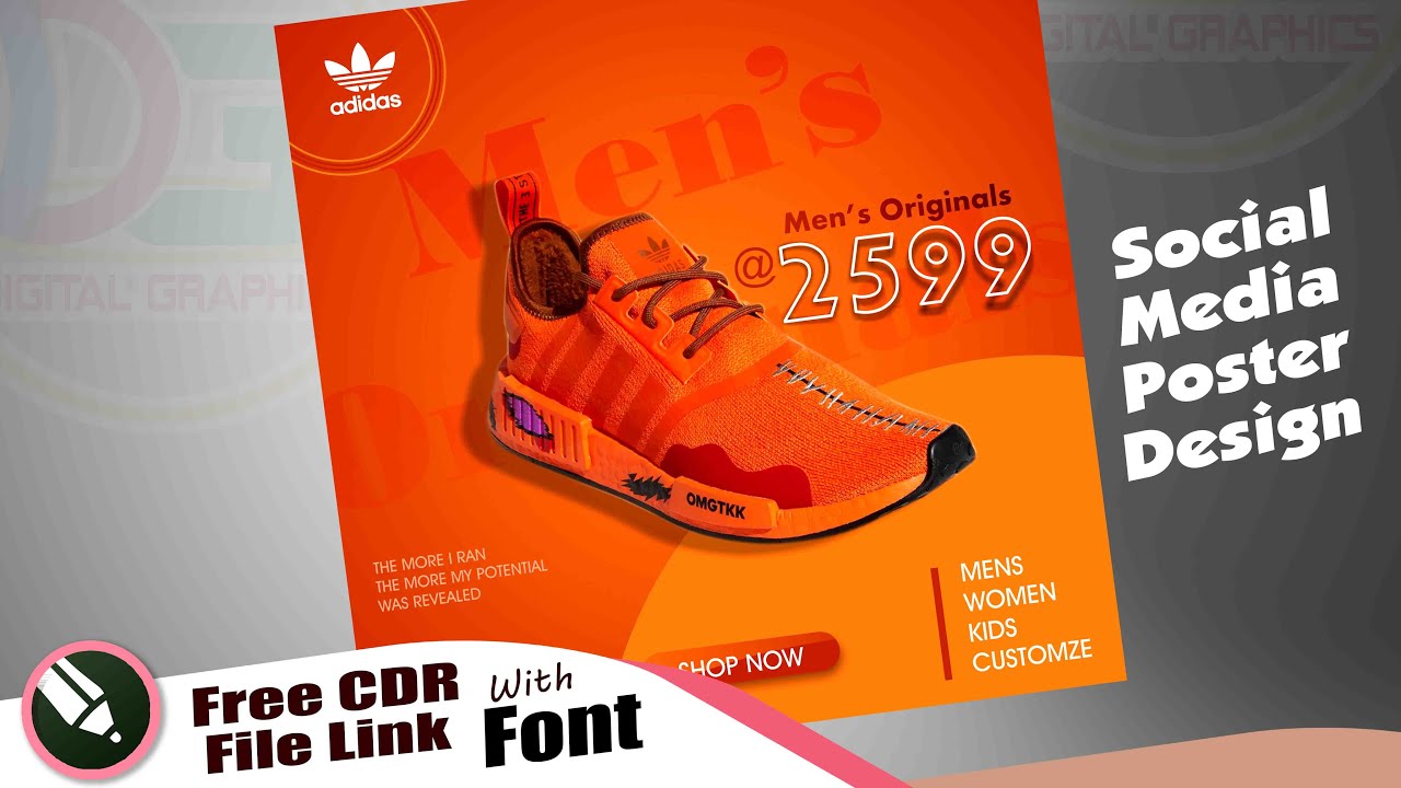 shoes poster design in coreldraw | Shoes Social Media Poster | Shoes ...