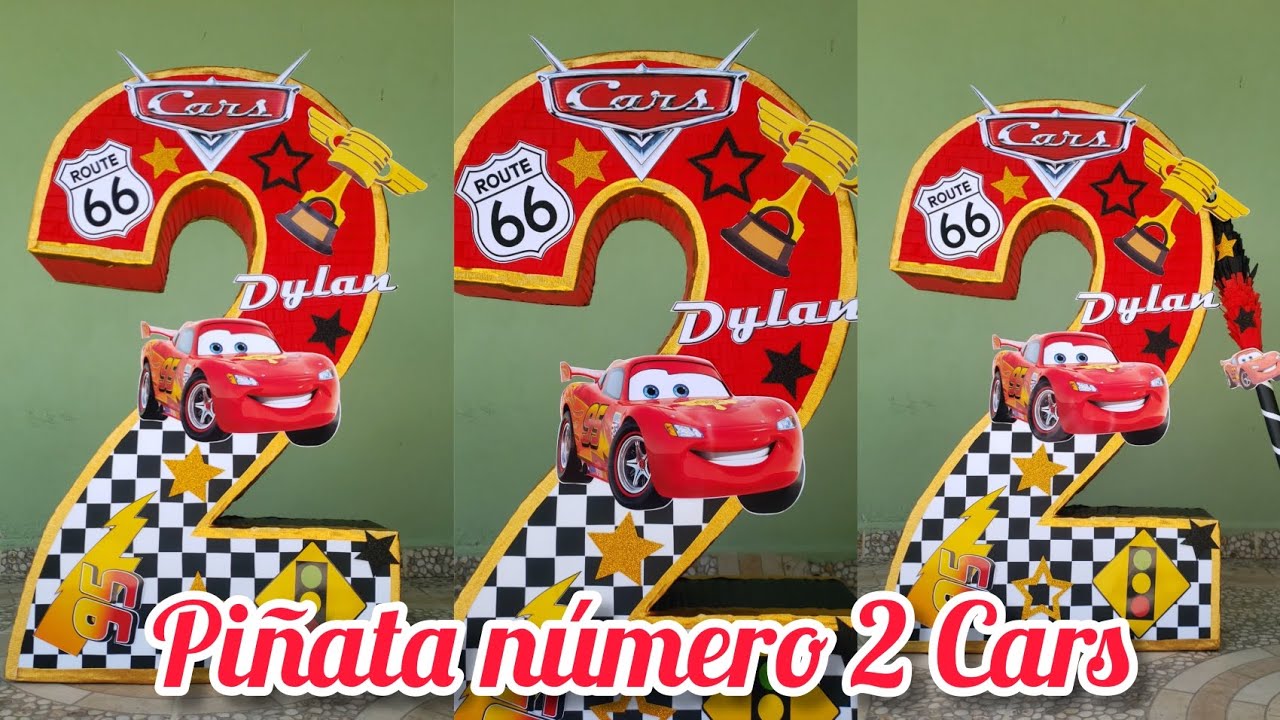 Piñata número 2 de cars | Creaciones Mágicas Sarahí - YouTube