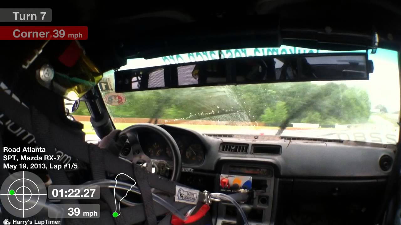 SCCA Time Trials Wet Lap Harry's LapTimer Road Atlanta - YouTube