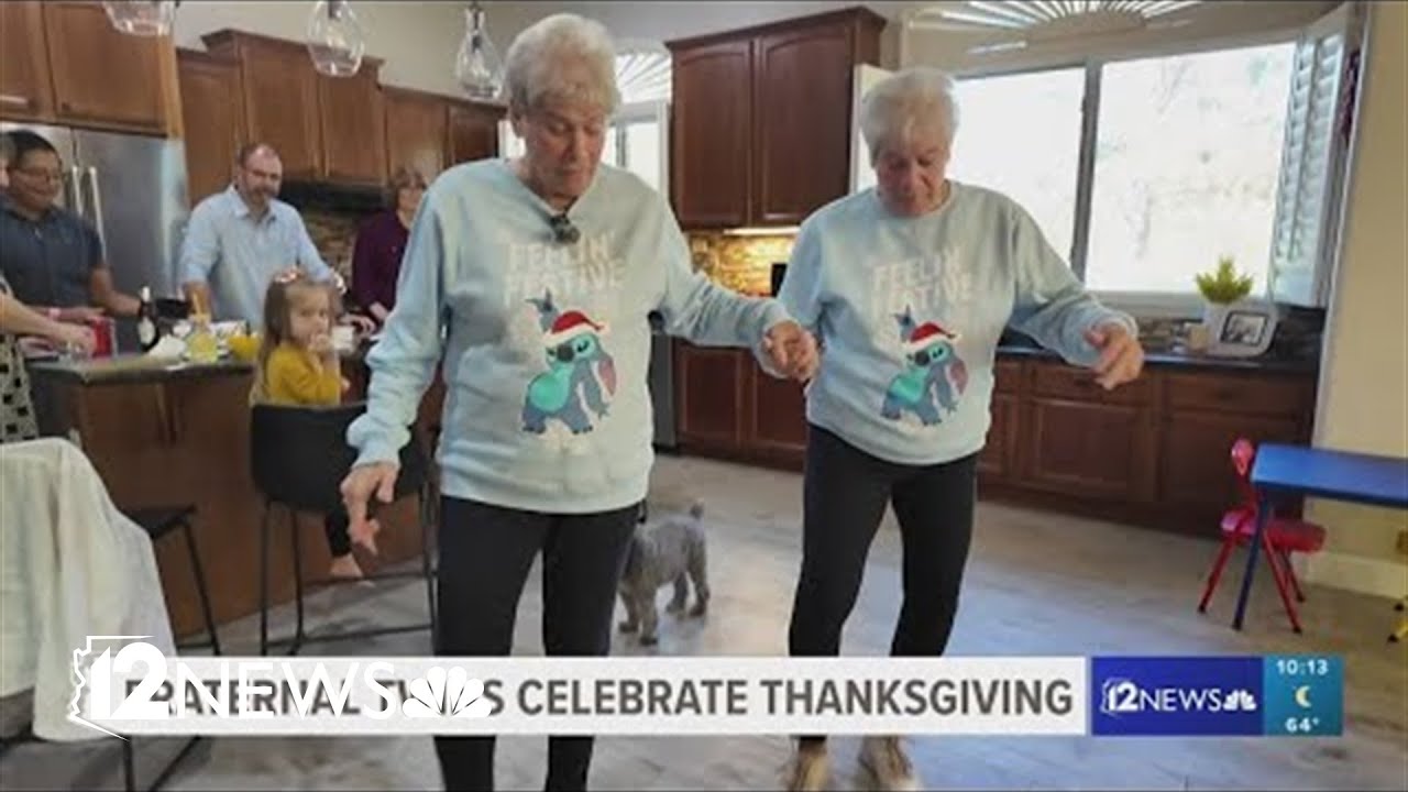 Fraternal twins wear matching outfits to Thanksgiving dinner - YouTube