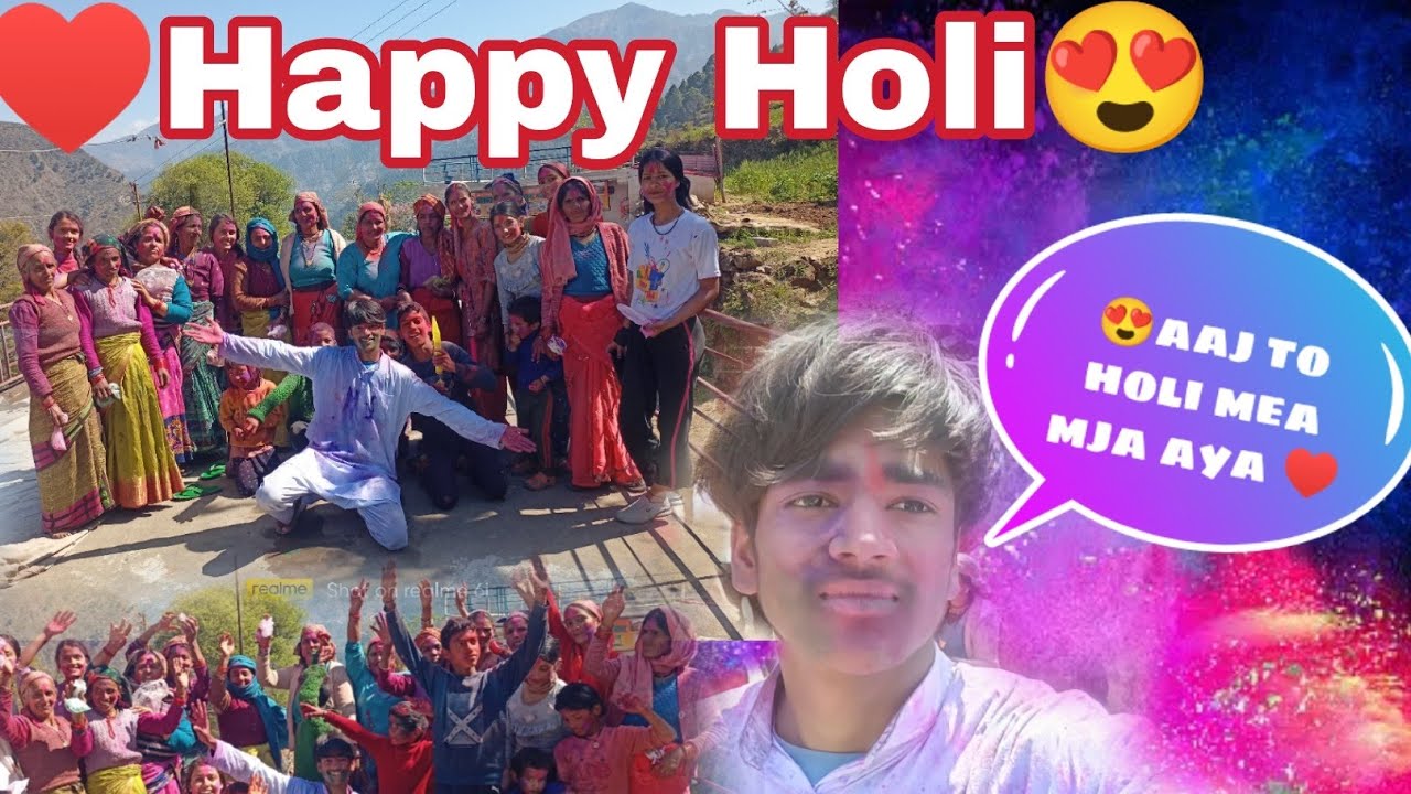 😍aaj gaon mea dosto ke sath holi kheli ♥️#pahadilifestyle(Holi ka vlog)#vikasjoshivlog♥️ - YouTube