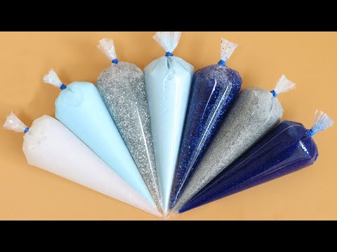 Making BlueSilver Slime with Piping Bags! Most Satisfying Slime Video★ASMR★#ASMR#PipingBags
