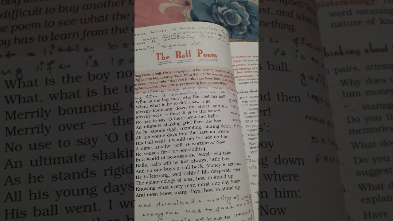 Class 10 English Chapter The Ball Poem Part 1 YouTube class-10-english-chapter-the-ball-poem-part-1-youtube