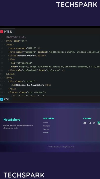 Responsive Footer Section in 30 Seconds 🔥 💻 #WebDesign #HTML #CSS #frontend - YouTube