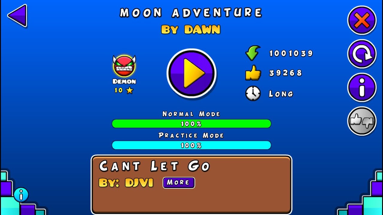Geometry Dash - Moon Adventure (Easy Demon) - YouTube