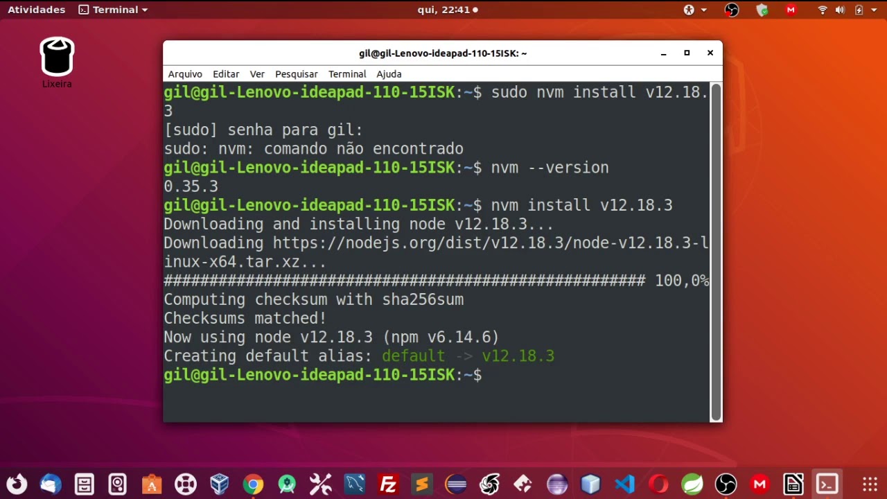 Criando Projeto Vuejs Ubuntu Youtube