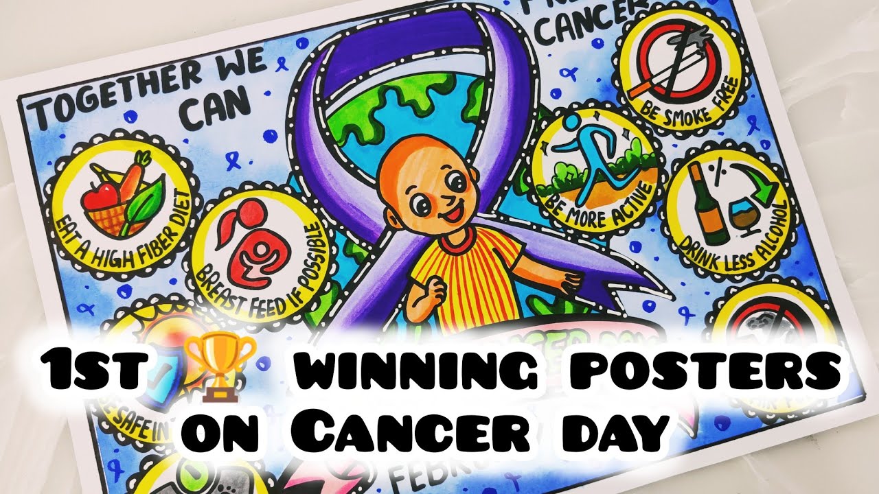 How to draw world cancer day drawing / Project Chart Poster making ...