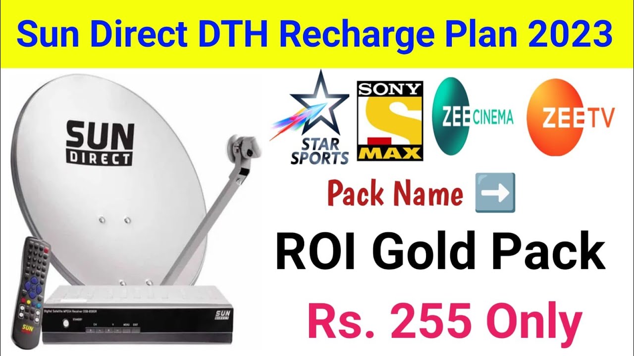 Sun Direct DTH Recharge Plan 2023 | Sun Direct ROI Gold Pack | Sun ...