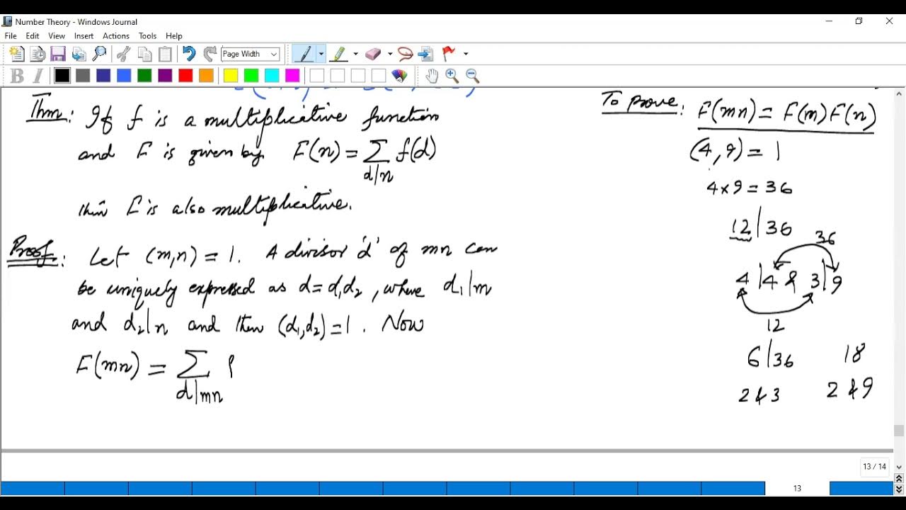Topics in Number Theory | Multiplicative Functions | Lecture 5(1) - YouTube