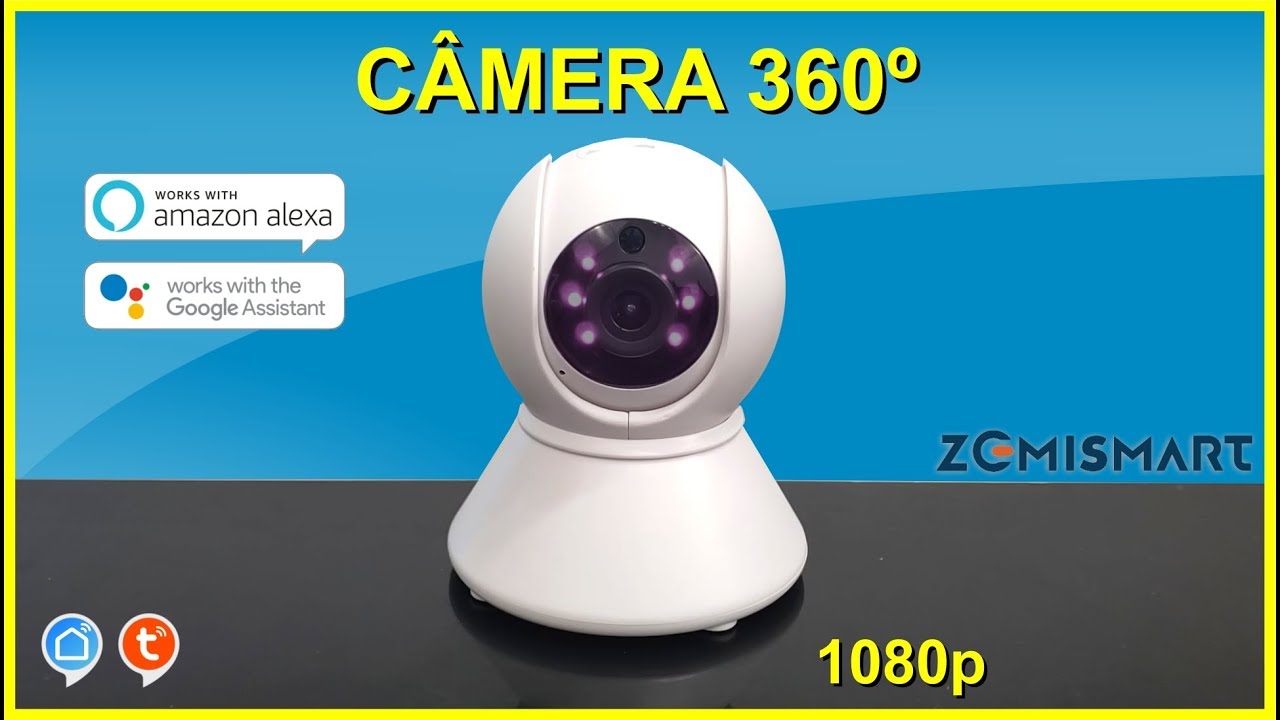 Câmera Wifi Tuya Smart Life compatível com Alexa e Google Assistente ...