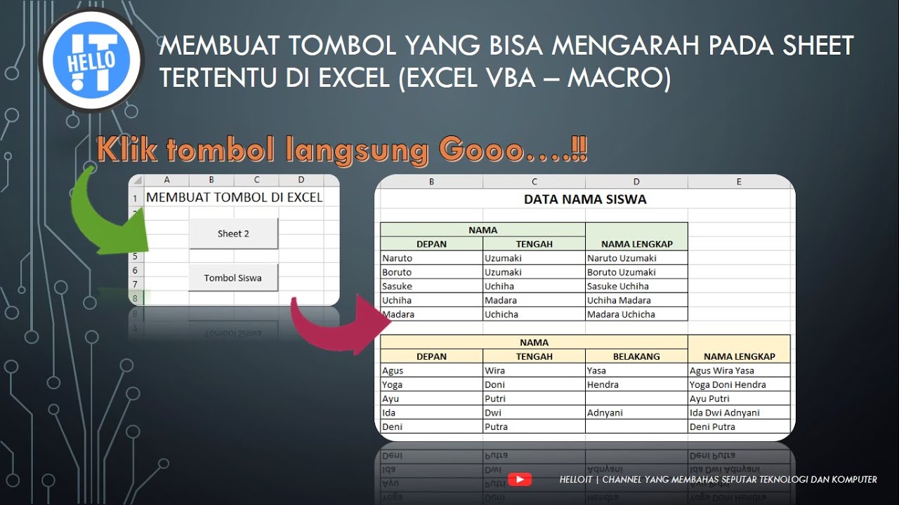 Cara Membuat Tombol yang Mengarah Pada Sheets Tertentu di Excel - YouTube
