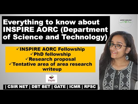 INSPIRE AORC FELLOWSHIP| PHD FELLOWSHIP | RESEARCH PROPOSAL | INSPIRE ...