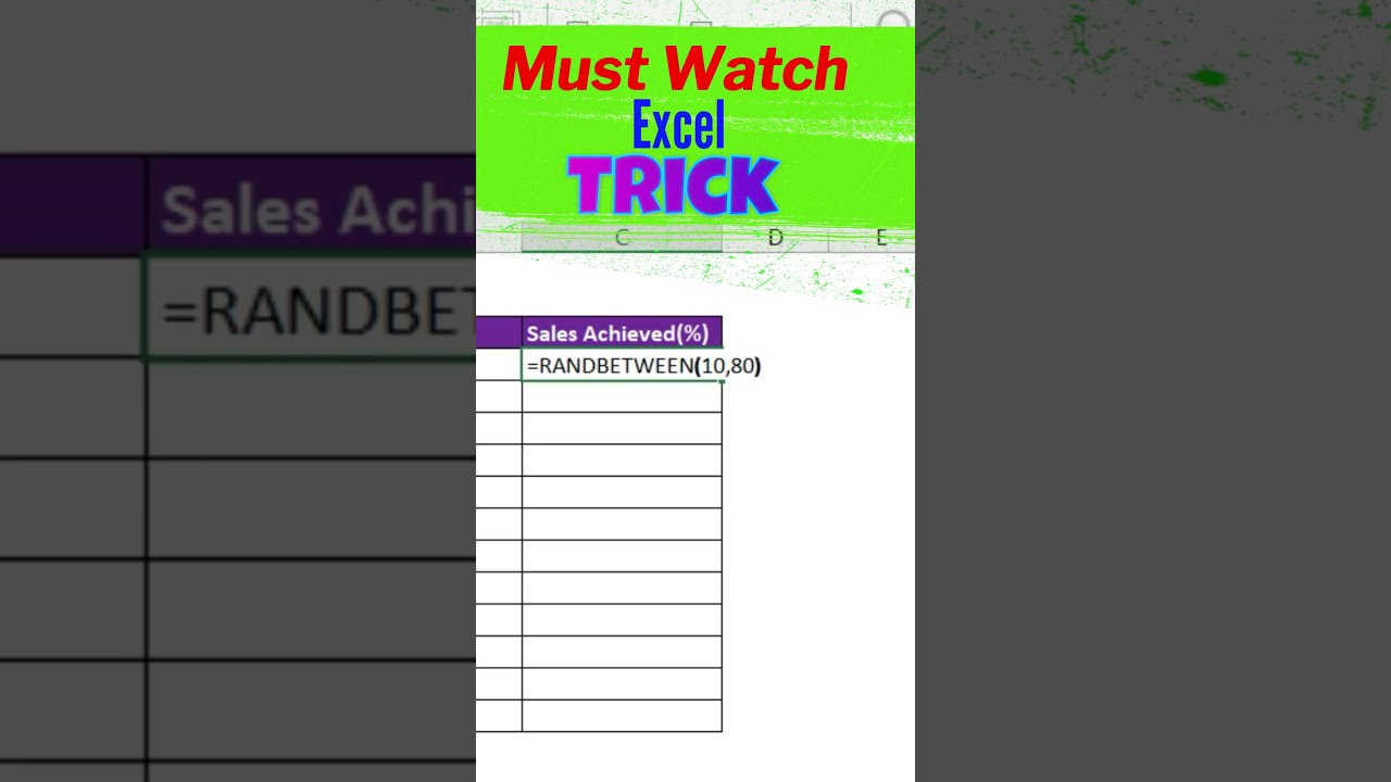 How To generate Random In Excel Excel Tips Tricks shorts YouTube How To generate Random In Excel Excel Tips Tricks shorts YouTube