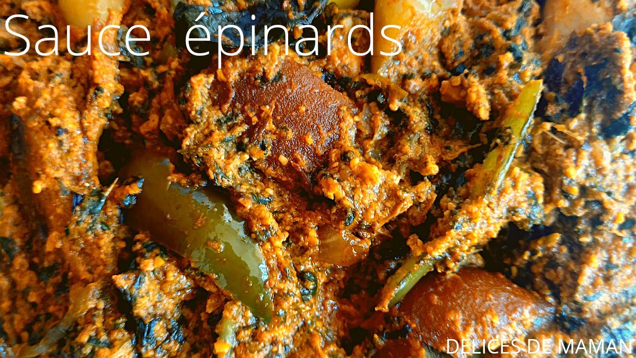 sauce aux épinards// gboma dessi // Egoussi soup// spinach soup - YouTube