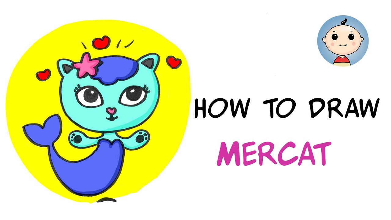 How to Draw Mercat from Gabby's DollHouse like a PRO in 5 minutes ...