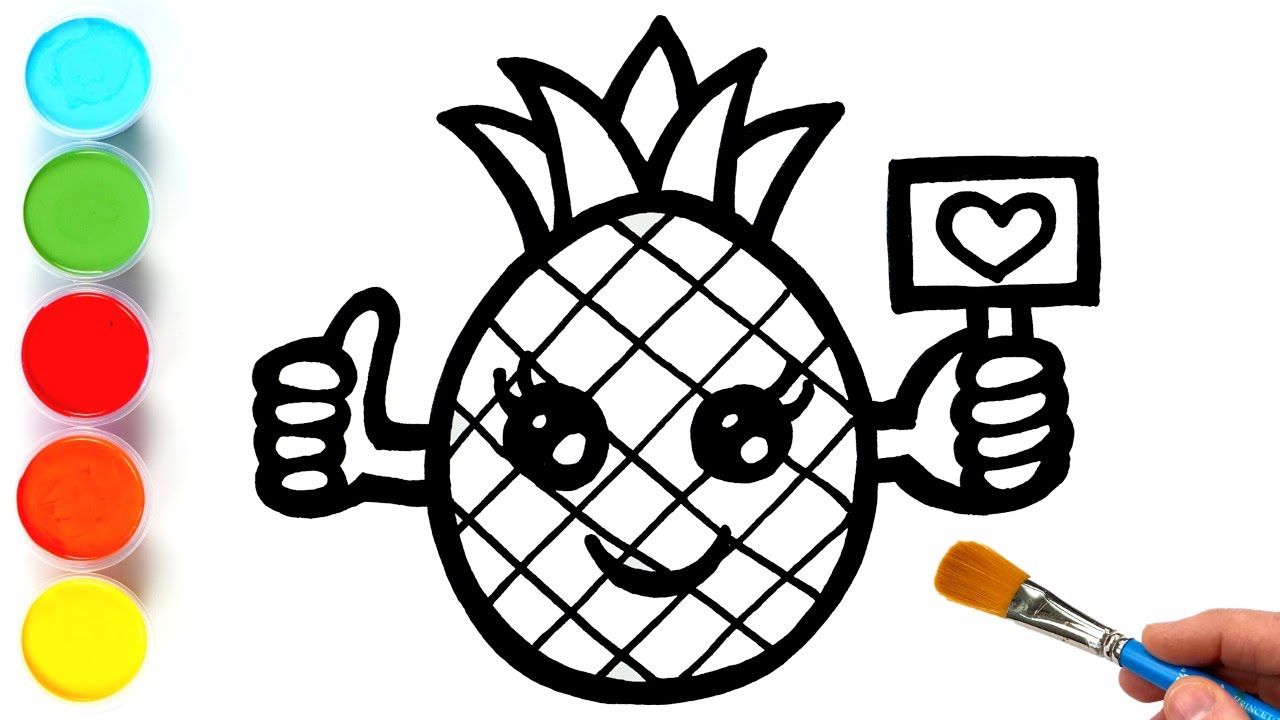 Let's Learn How to Draw Pineapple Together | Painting, Drawing ...