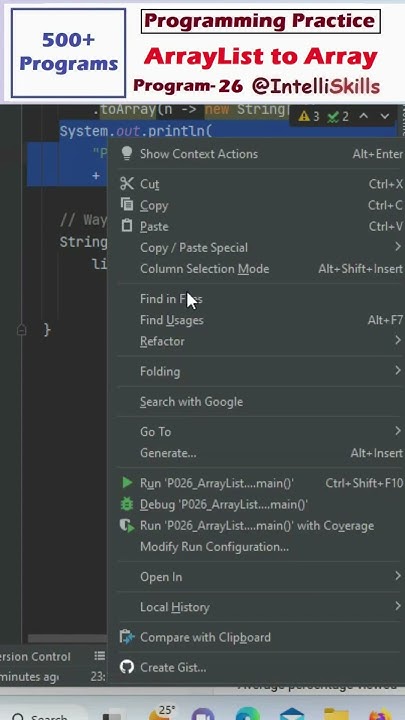 Beginners How To Convert Arraylist To Array In Java Shorts Java Coding Programming