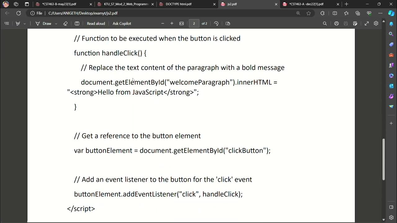 8mark3 Mark Pyq From Module 3 Web Programming Cst463 Youtube