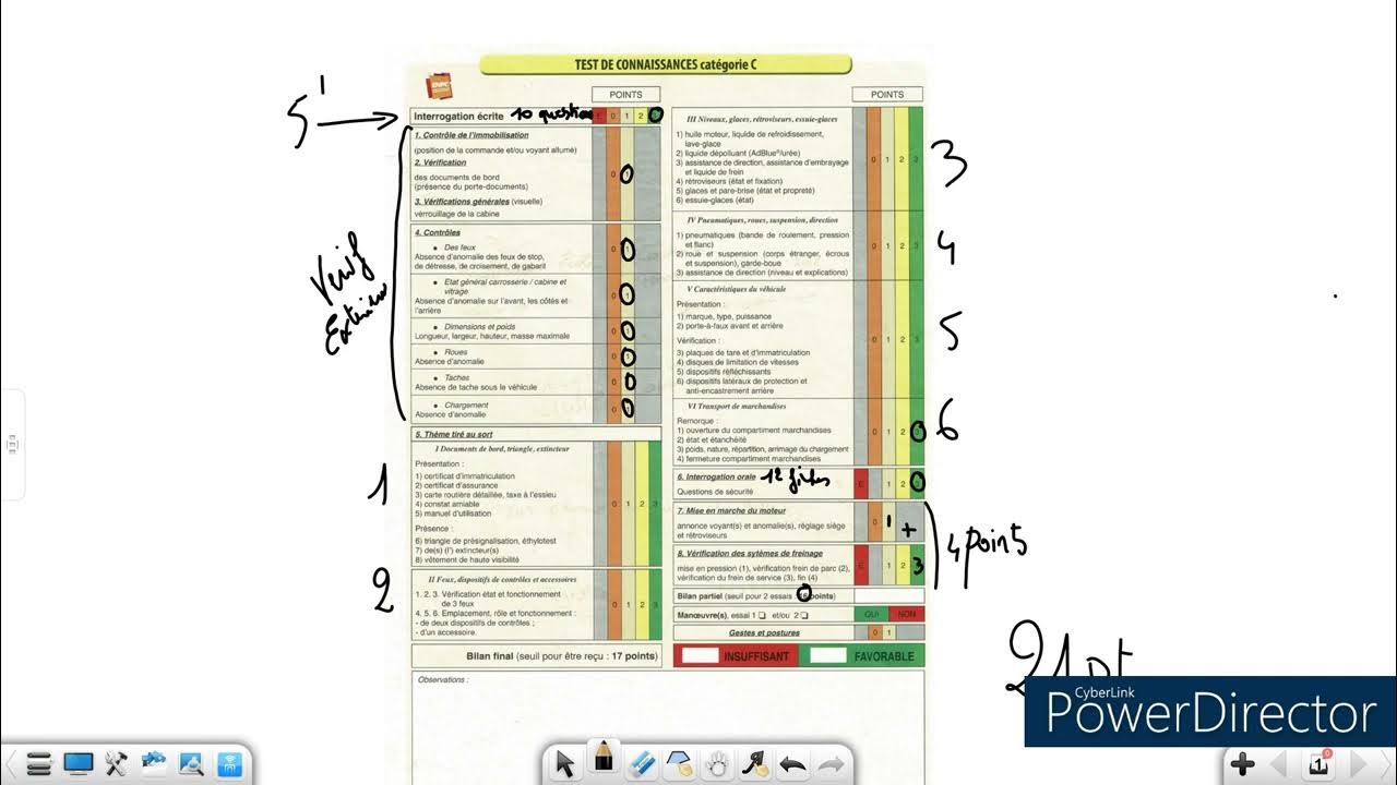 Permis C : Explication du bilan de compétence de l'épreuve plateau - YouTube