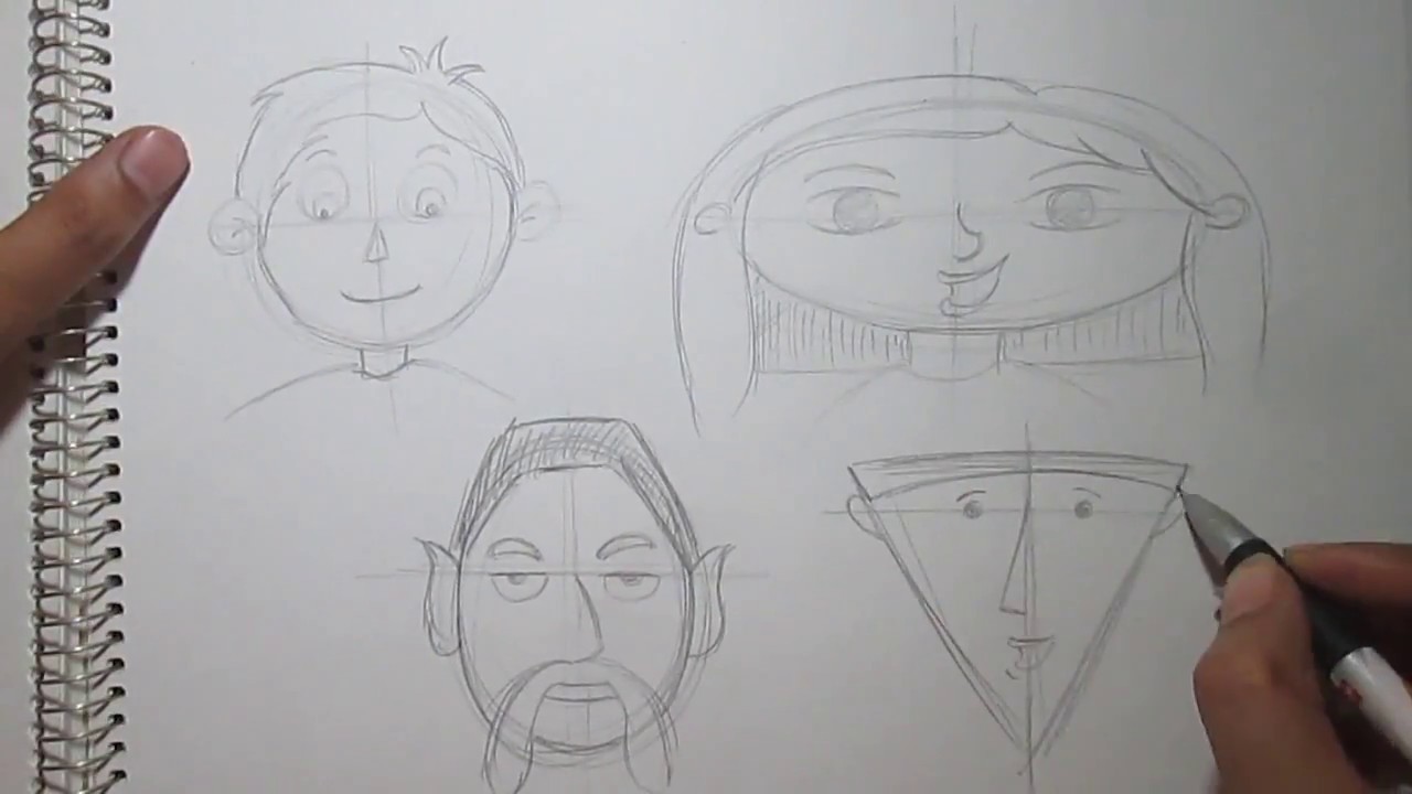 Chapter-02 - How to Draw Cartoon Faces (Basic Shapes) - YouTube