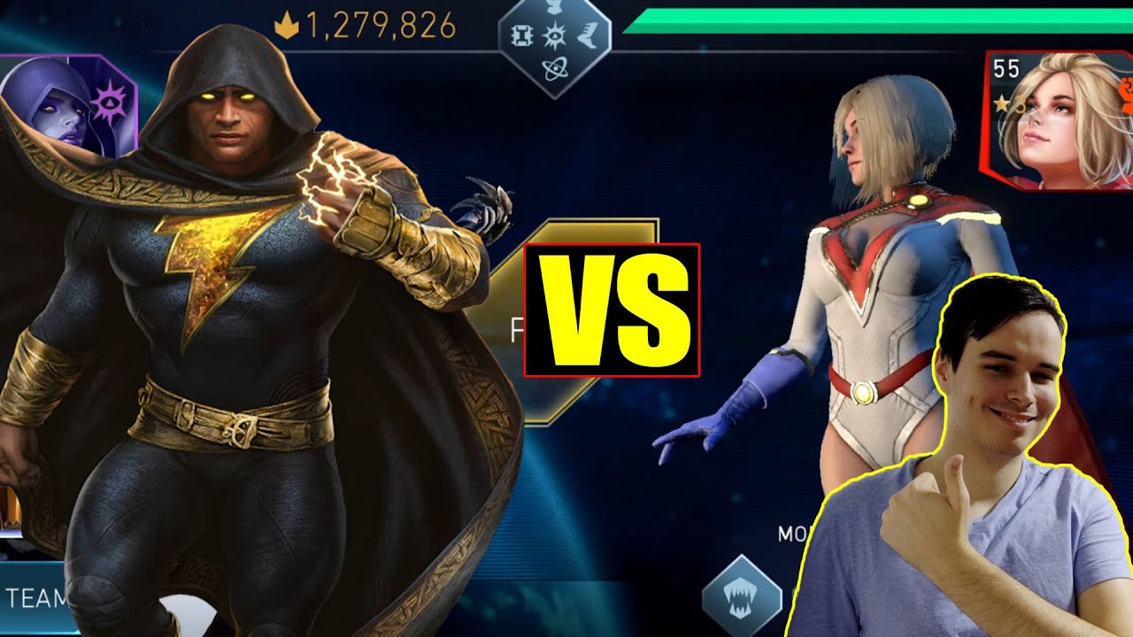 Legendary Black Adam Vs Boss Power Girl Injustice 2 Mobile - YouTube
