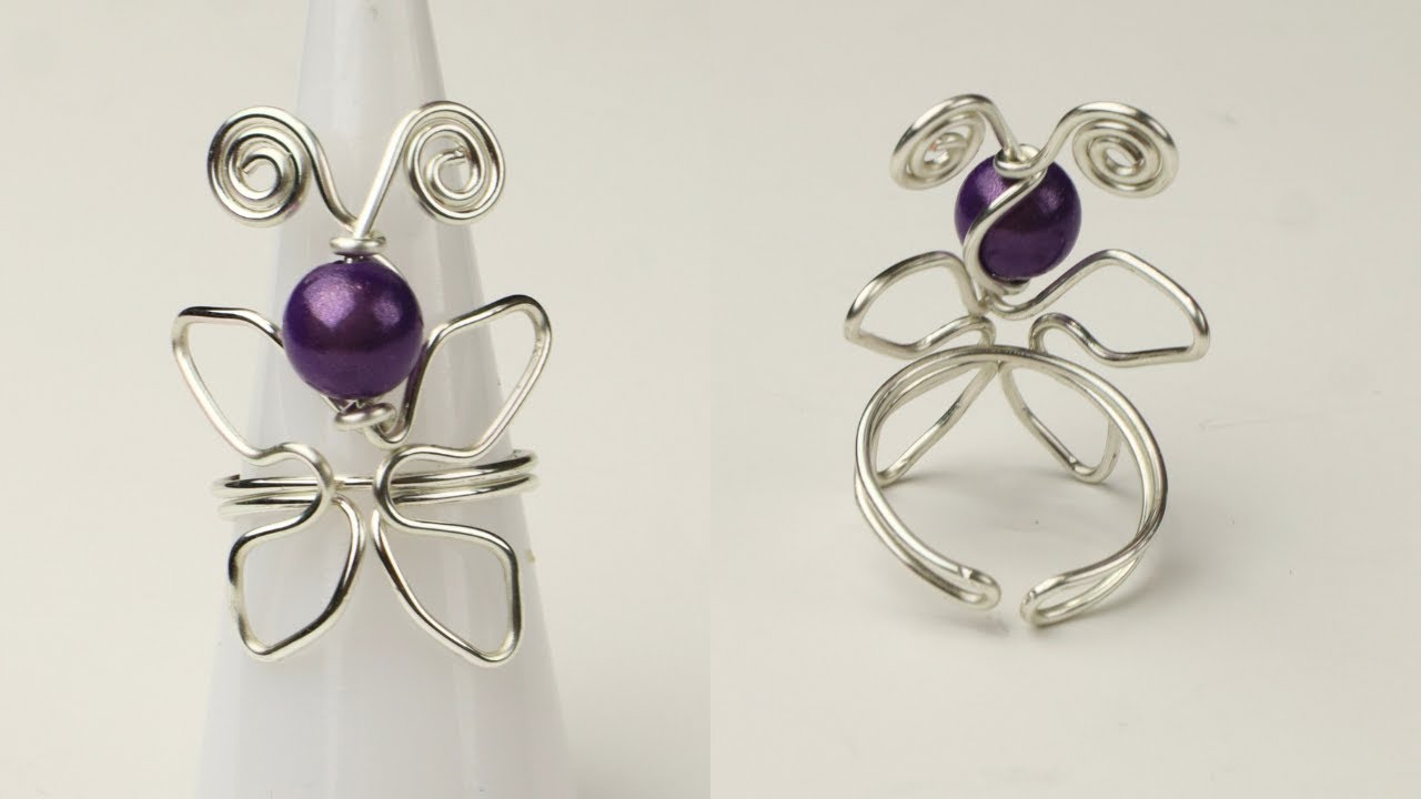 Adjustable Butterfly Ring Tutorial - YouTube