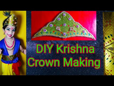 SreeKrishna Crown Making/Sreekrishna outfit and makeup/janmashtami ...