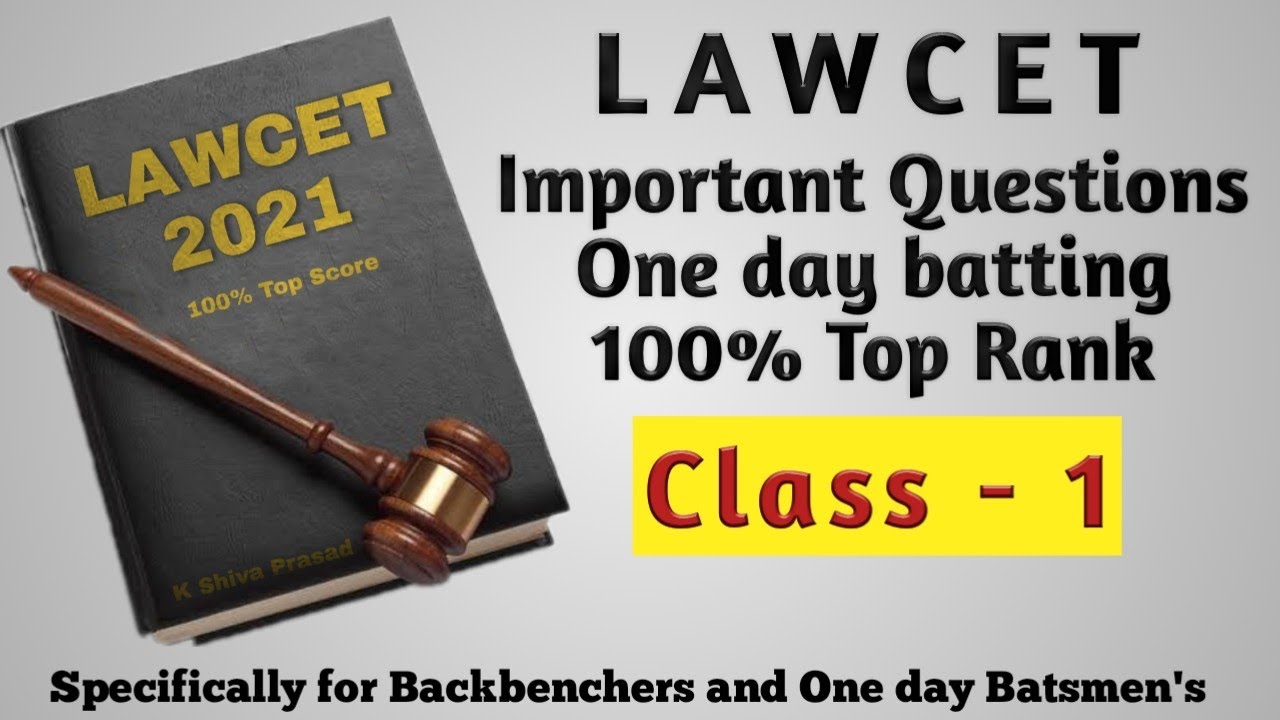 AP (or) TS LAWCET 2021 Preparation | Class 1 | One day batting - YouTube