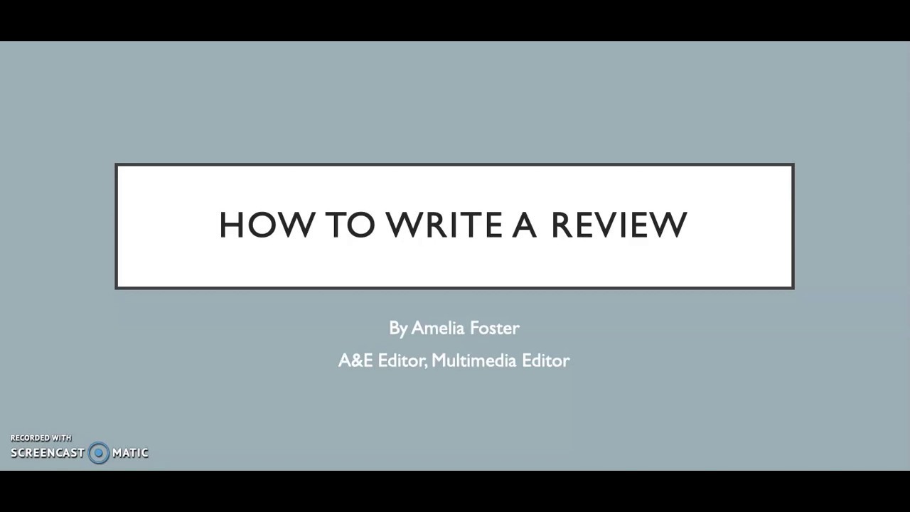 How to write a review - Amelia Foster, Robinson High - YouTube