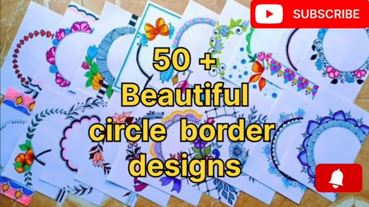 CIRCLE DESIGN😍BORDER DESIGN| PROJECT WORK DESIGNS| QUICK & EASY CIRCLE⭕ ...