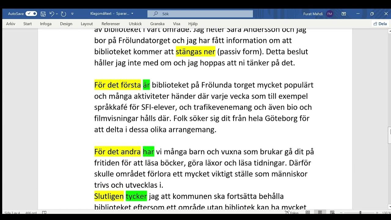 Klagomål (Att skriva en formell text SFI kurs D) - YouTube
