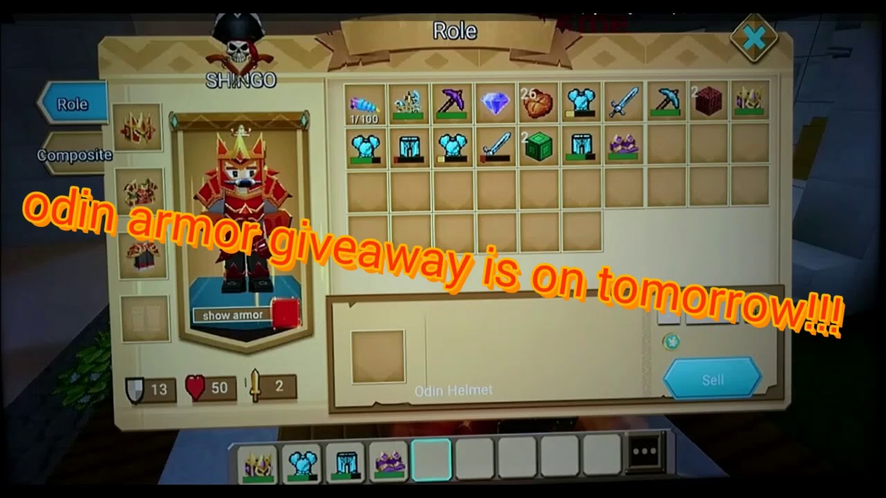 Odin armor Giveaway is on tomorrow in Skyblock (Blockman go) - YouTube