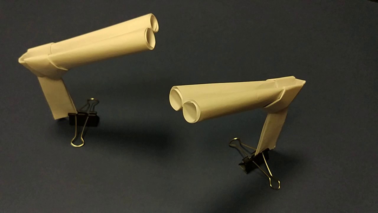 Двуствольный пистолет из бумаги, оружие, оригами | Double-barreled gun ...