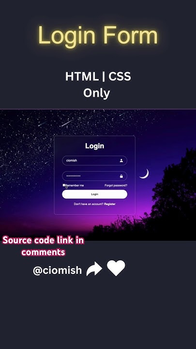 Login Form using HTML & CSS #css #html #webdesign #coding #loginform - YouTube