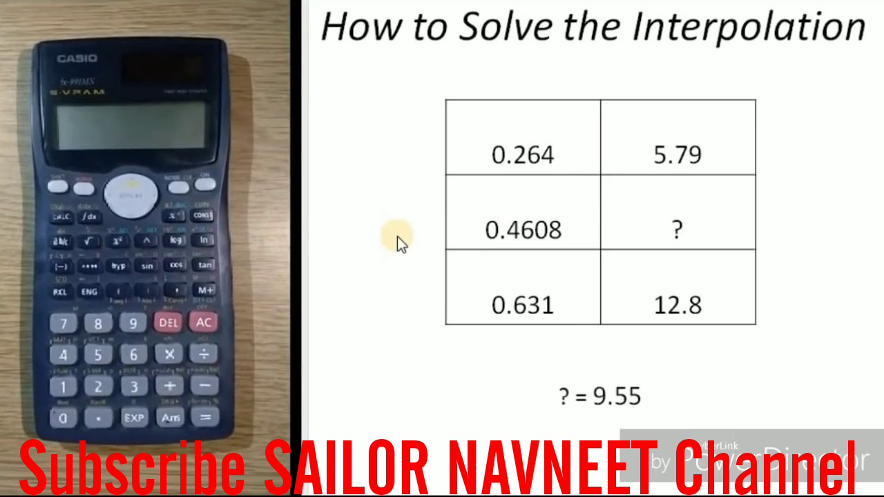 Interpolation by calculator for tide table, interpolation by calculator ...