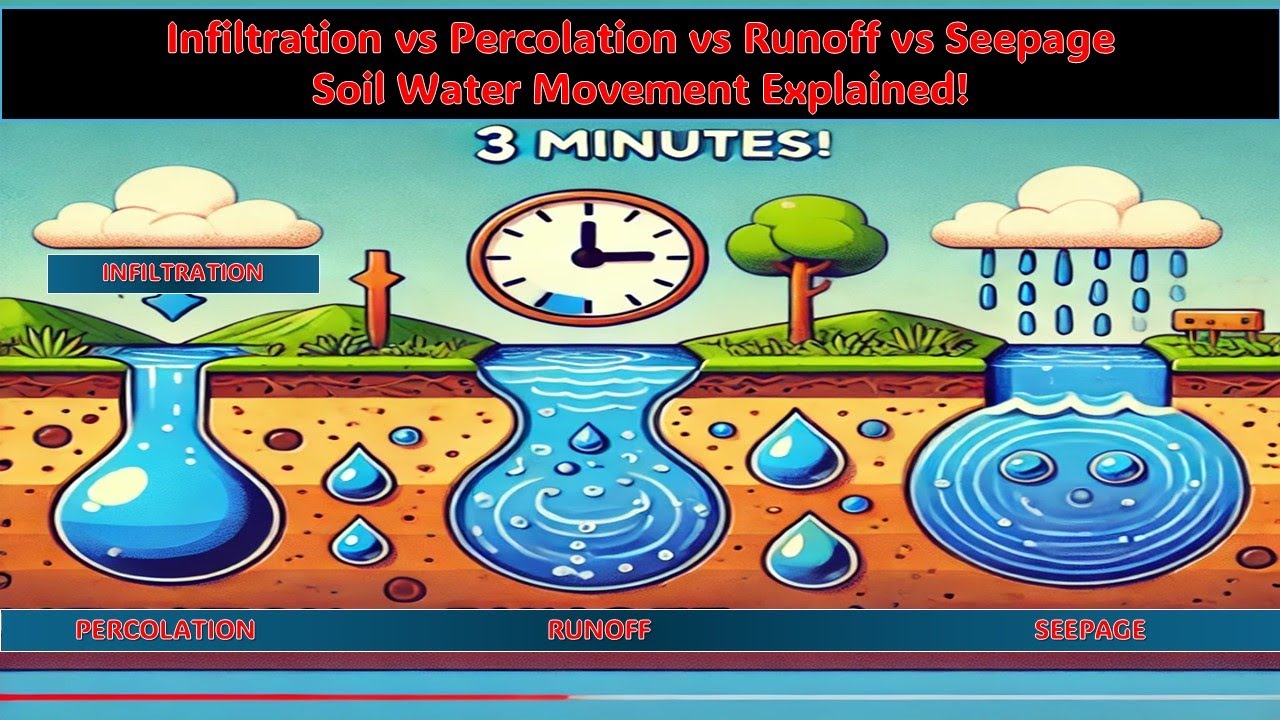 Infiltration vs Percolation vs Runoff vs Seepage: Soil Water Movement ...