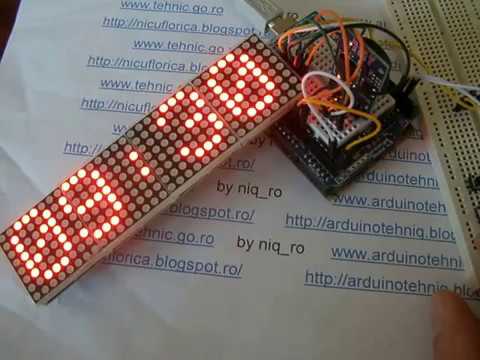 clock on matrix led display with MAX7219 - YouTube