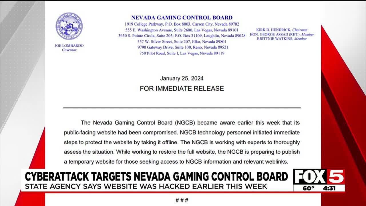 Cyberattack targets Nevada Gaming Control Board - YouTube