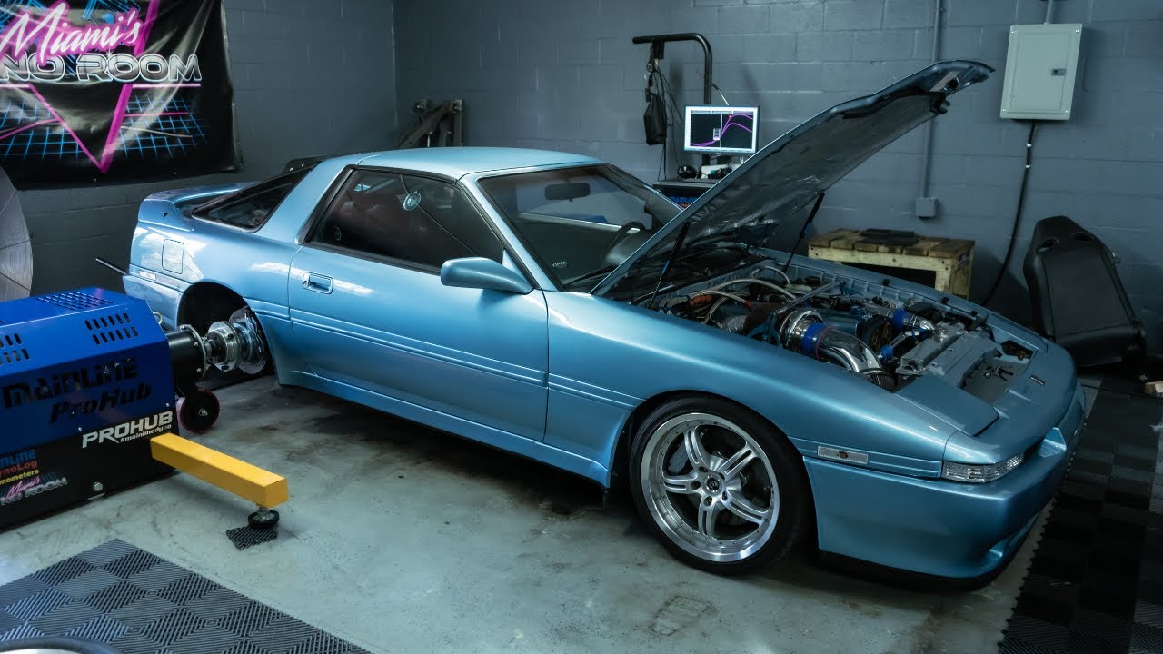 Toyota Supra (JetBlue Supra) BUILT 1.5JZ Low Boost Dyno Pulls - YouTube