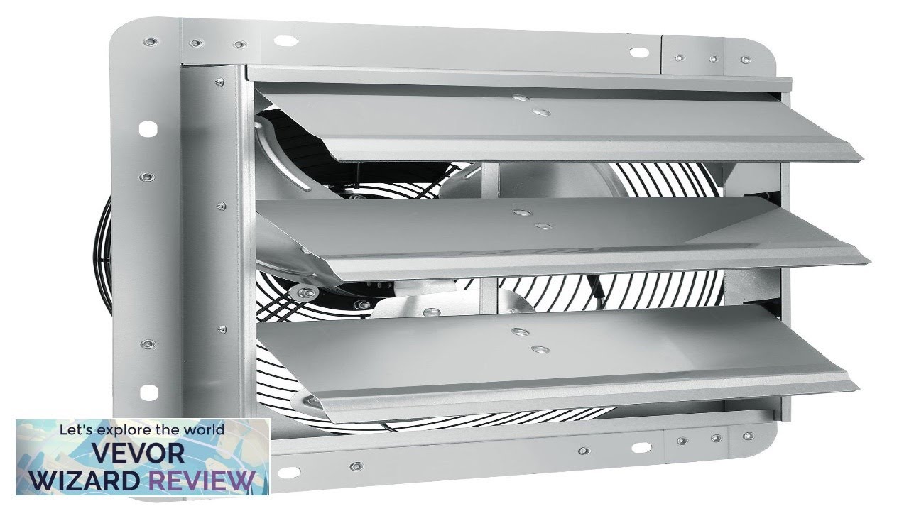 VEVOR 12'' Shutter Exhaust Fan High-speed 1000 CFM Aluminum Wall Mount ...