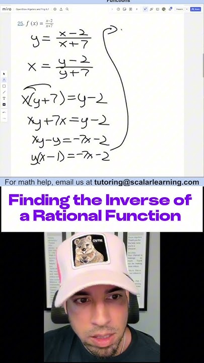 Finding the Inverse of a Rational Function #inversefunction #rationalfunctions #openstax - YouTube