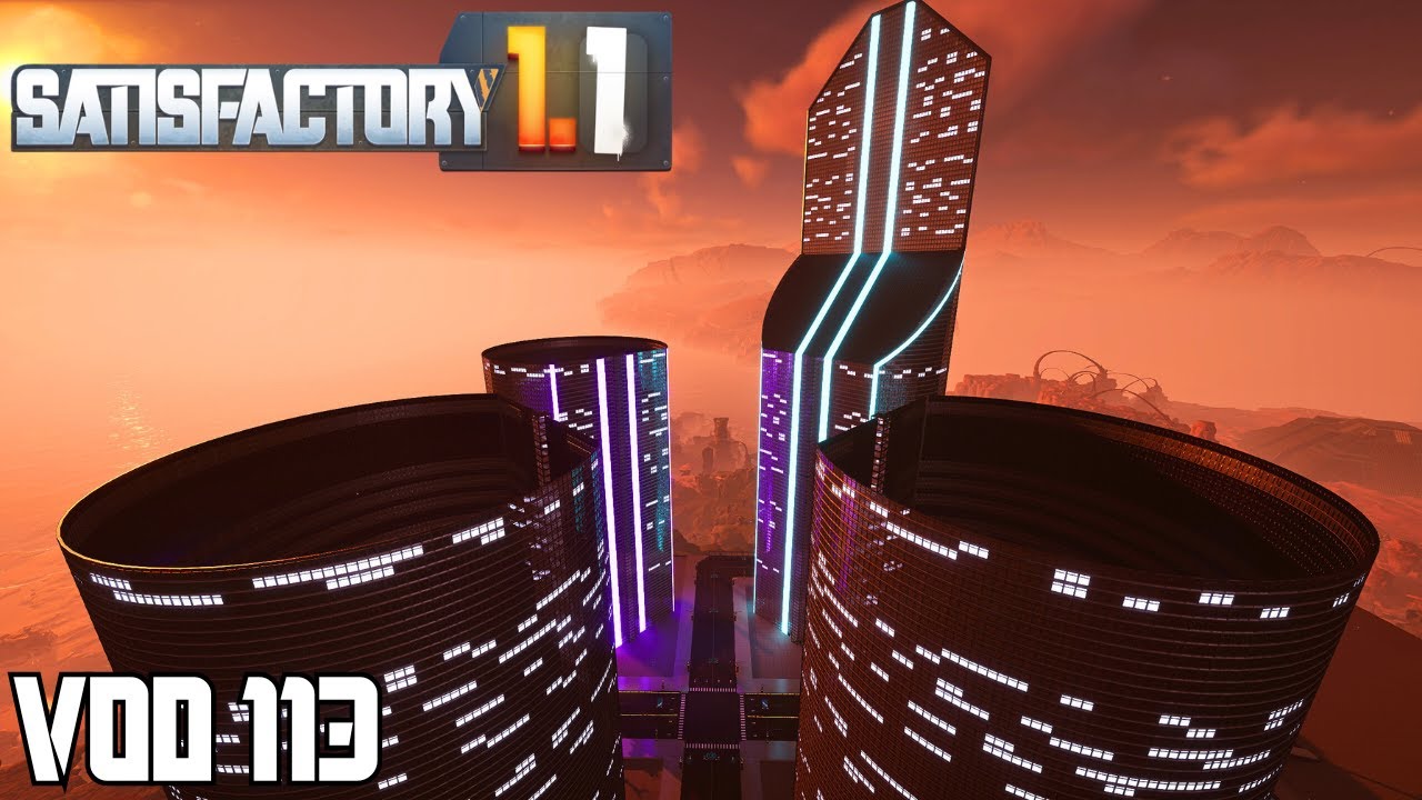 Building Three Towers For Space Elevator Parts | Satisfactory 1.1 - YouTube