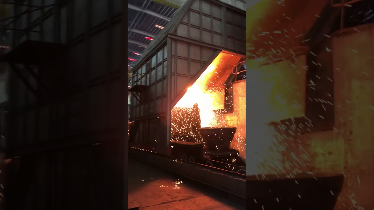 Induction furnace, ladle car tapping - YouTube