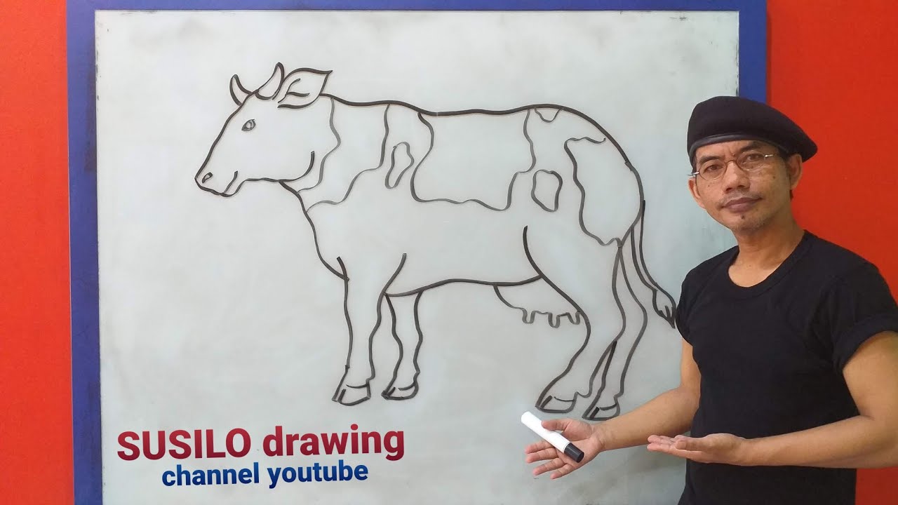 Tutorial Singkat Menggambar SAPI Untuk Pemula || Easy drawing FRISIAN ...