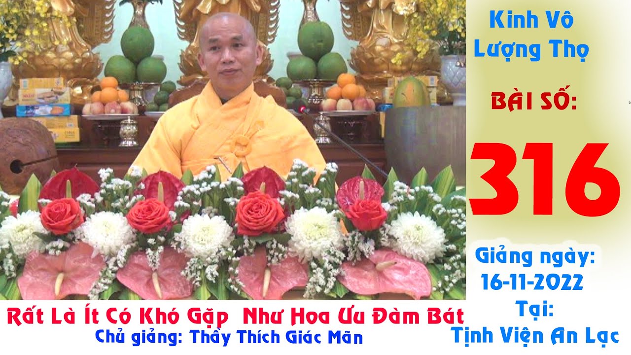 316 Kinh Vô Lượng Thọ Như Lai Chủ Giảng Thầy Thích Giác Mãn - YouTube