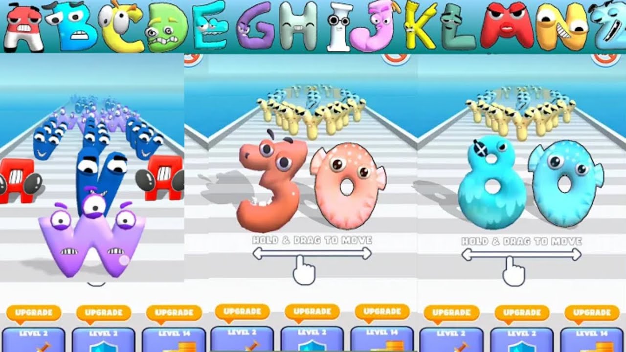 merge alphabet run game play VS town war game play | stun games ...