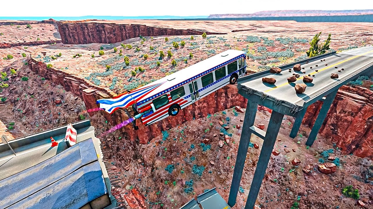 Beamng Drive - truck vs collapsed bridge Realistic - YouTube