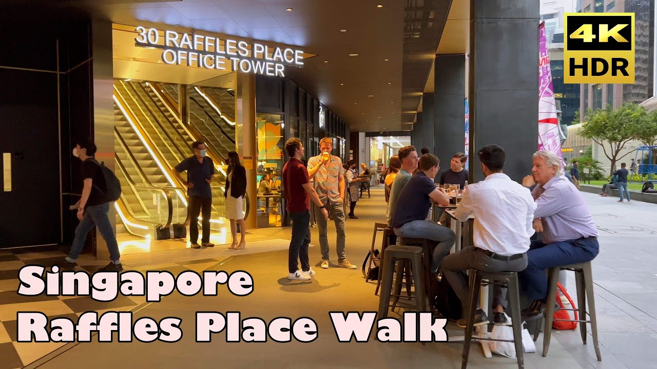 Singapore Raffles Place Friday Evening Walk - August 2022 - YouTube