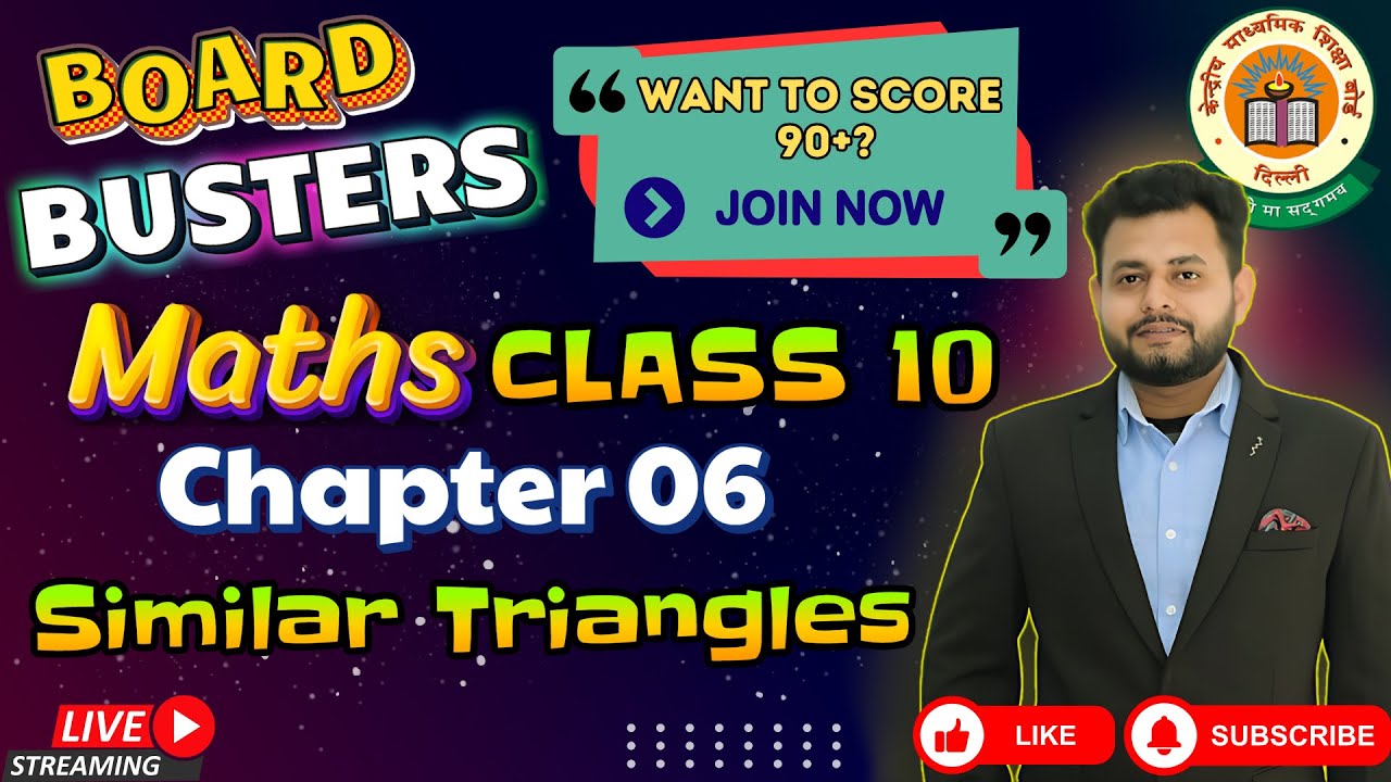 Similar Triangles | Master Class for CBSE Class 10 Mathematics | Live ...